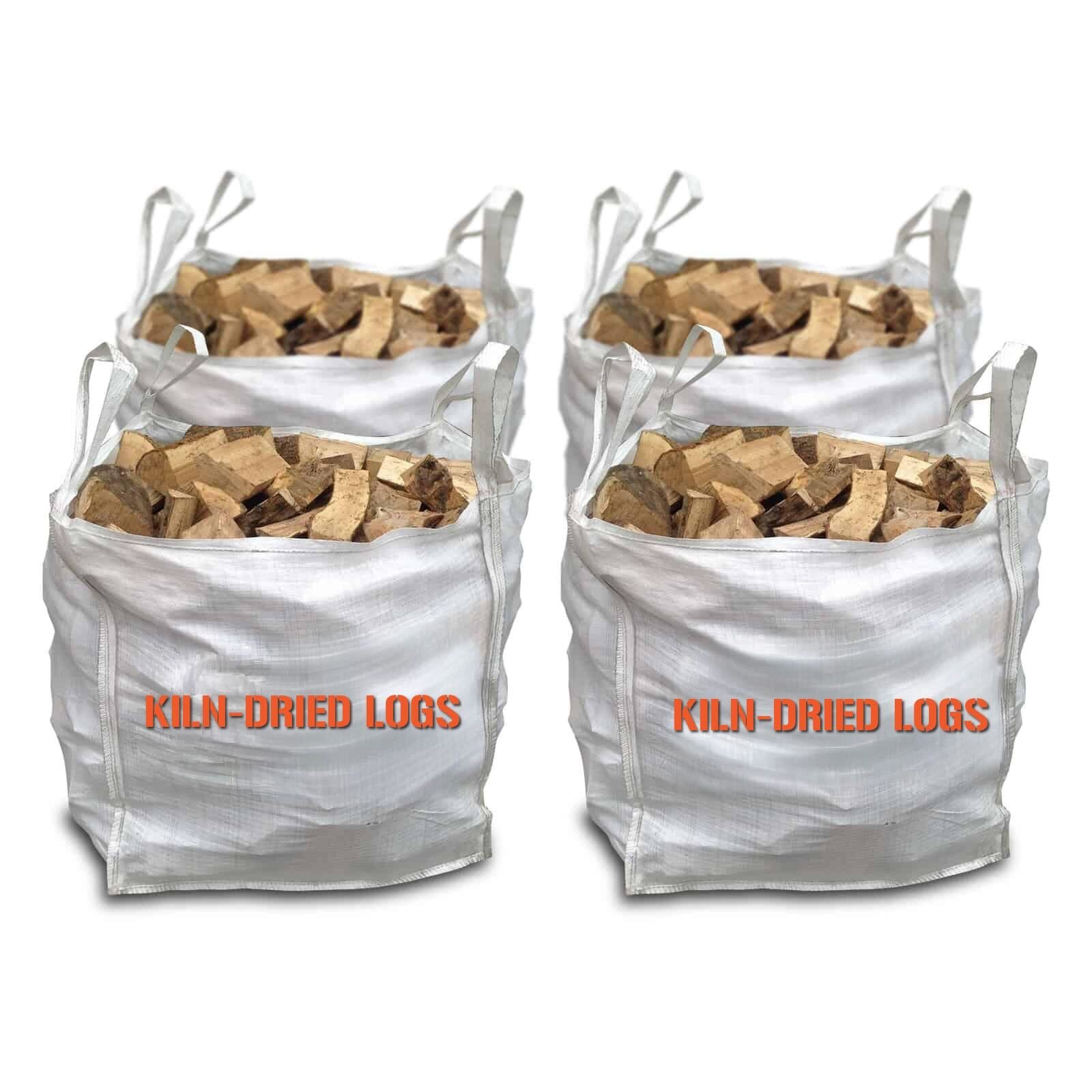 Premium Extra Large Bulk Bag Kiln Dried Hardwood Logs - 4 Bags